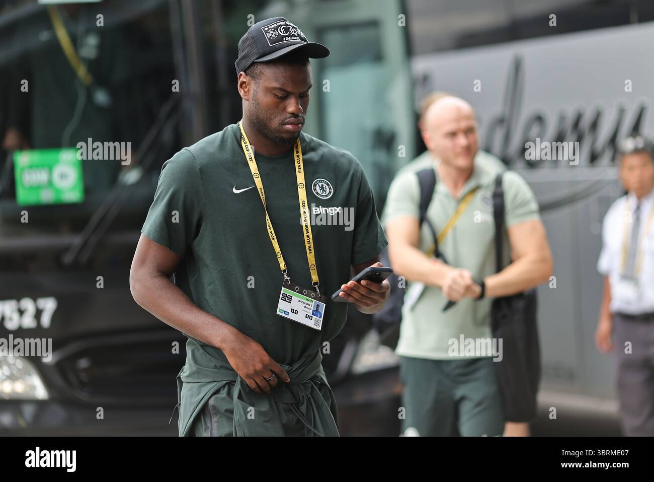 MetLife Stadium Chelsea's Benoit Badiashile moments before the match ...