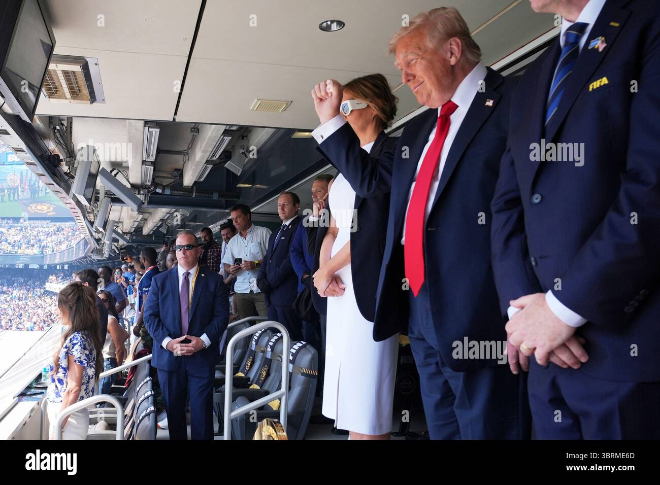 President Donald Trump, from right, and first lady Melania Trump attend ...