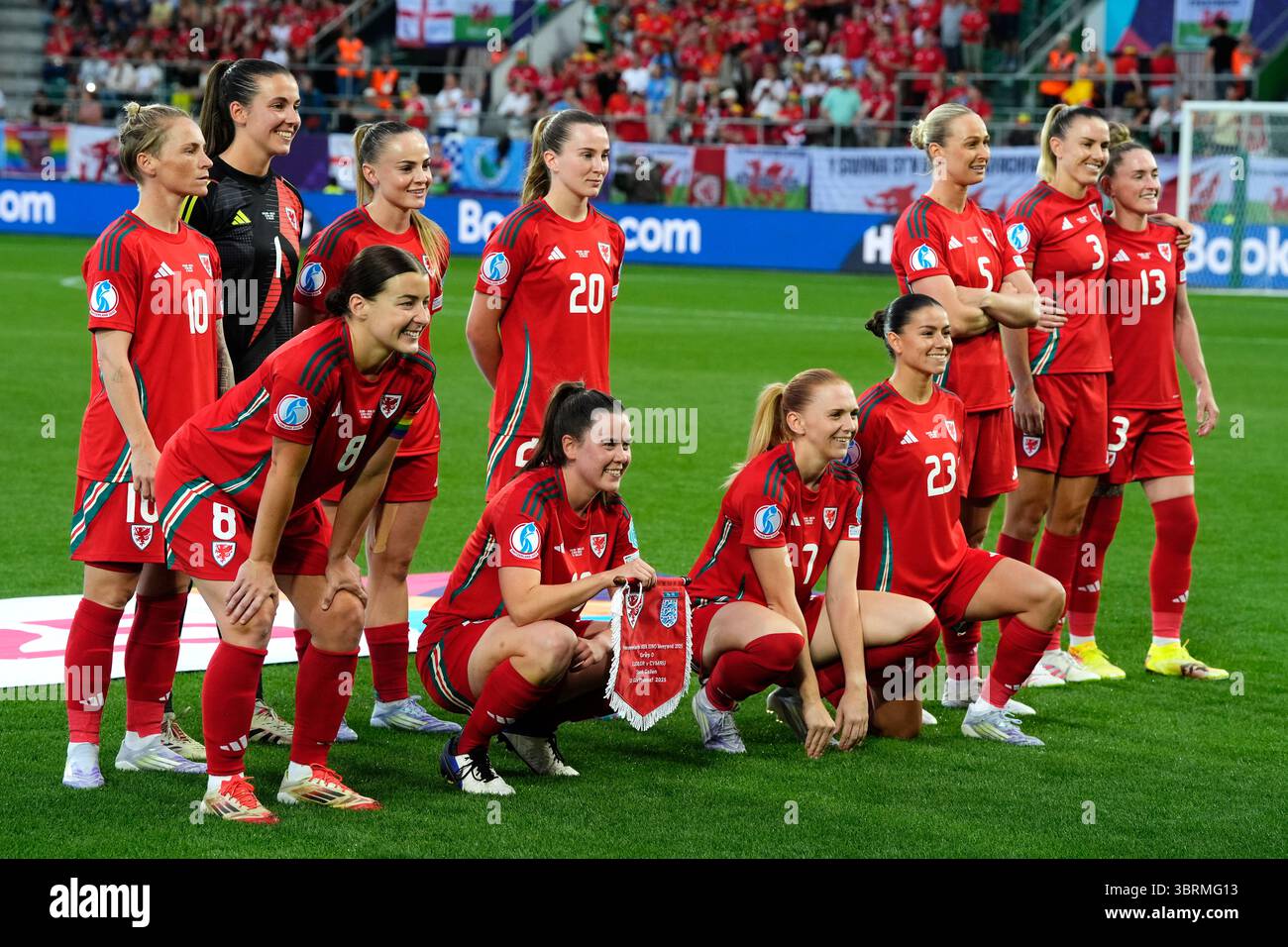 (left to right) Wales' Jess Fishlock, Angharad James, goalkeeper Olivia ...