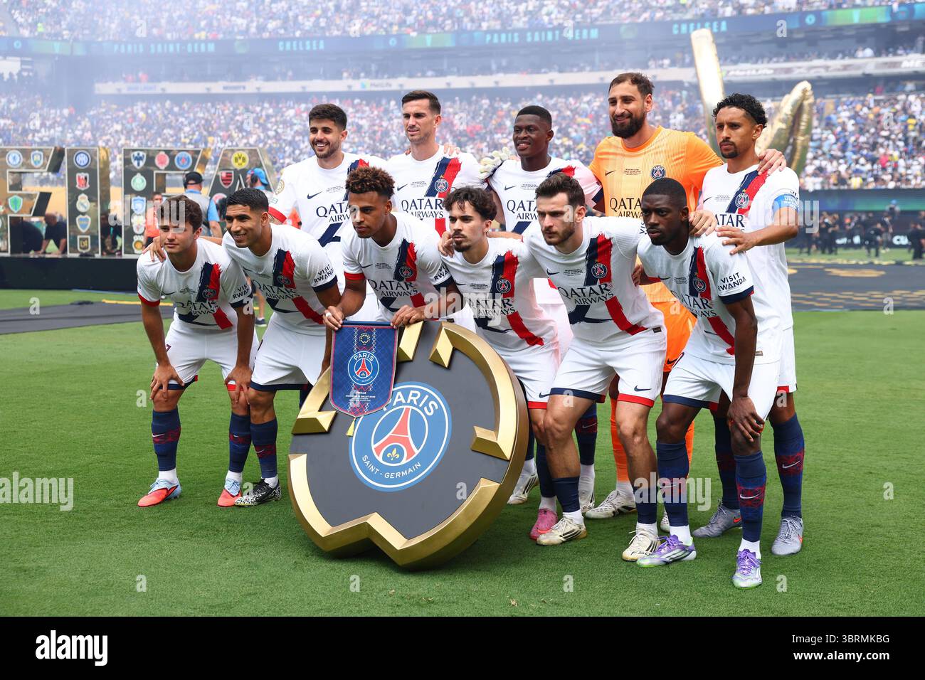 Paris Saint-Germain players pose before the start of the FIFA Club ...