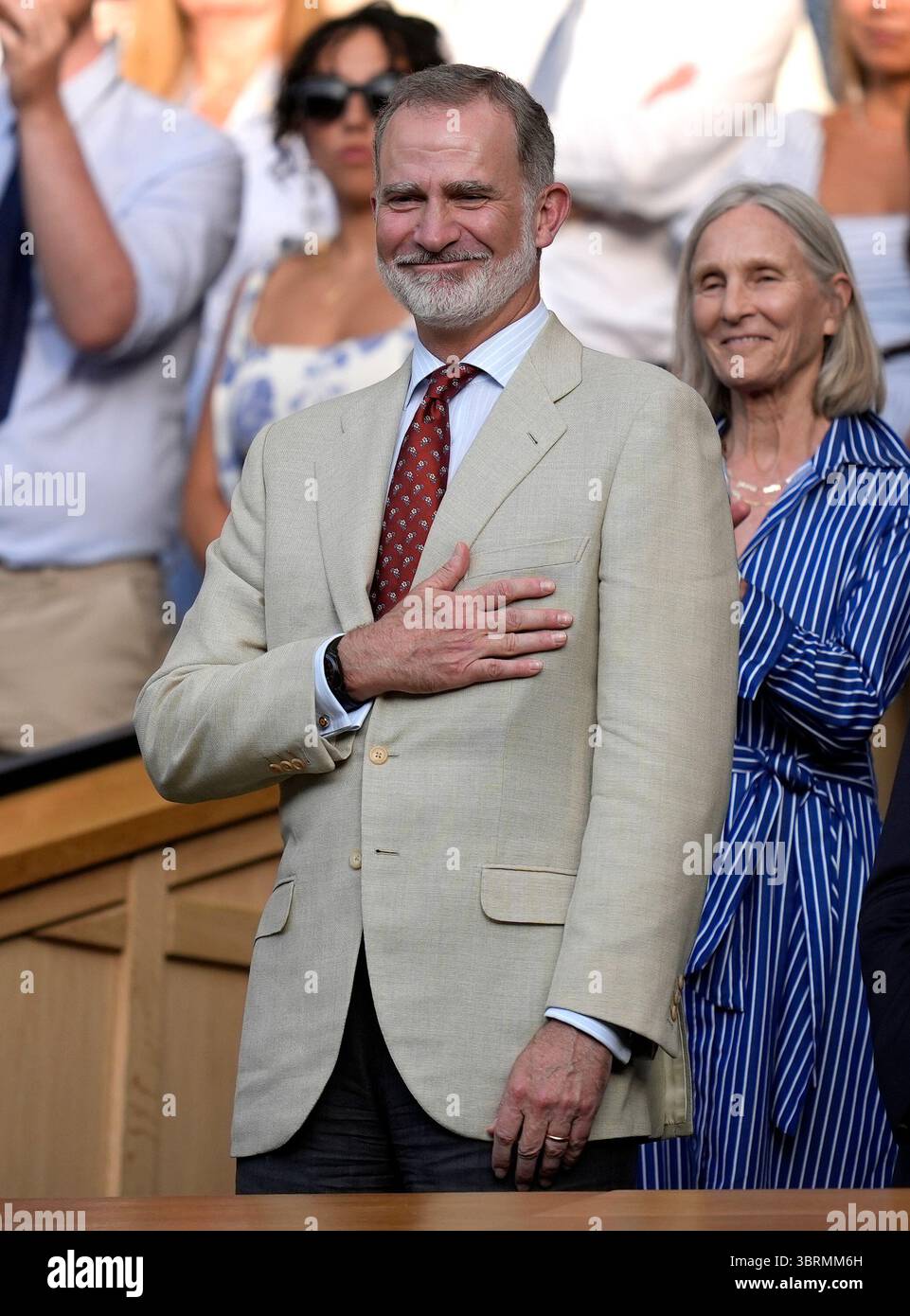 King Felipe VI of Spain in the Royal Box on day fourteen of the 2025 ...