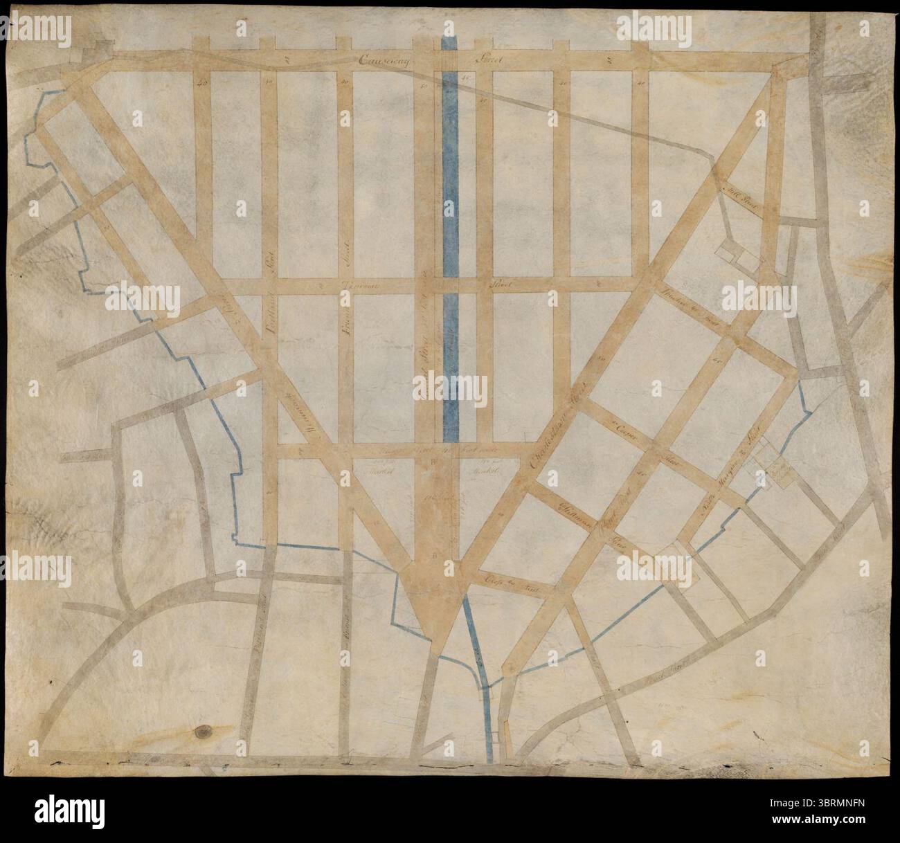 Manuscript plan of the Bulfinch Triangle, Boston, MA, sheet 1, 1807, by ...