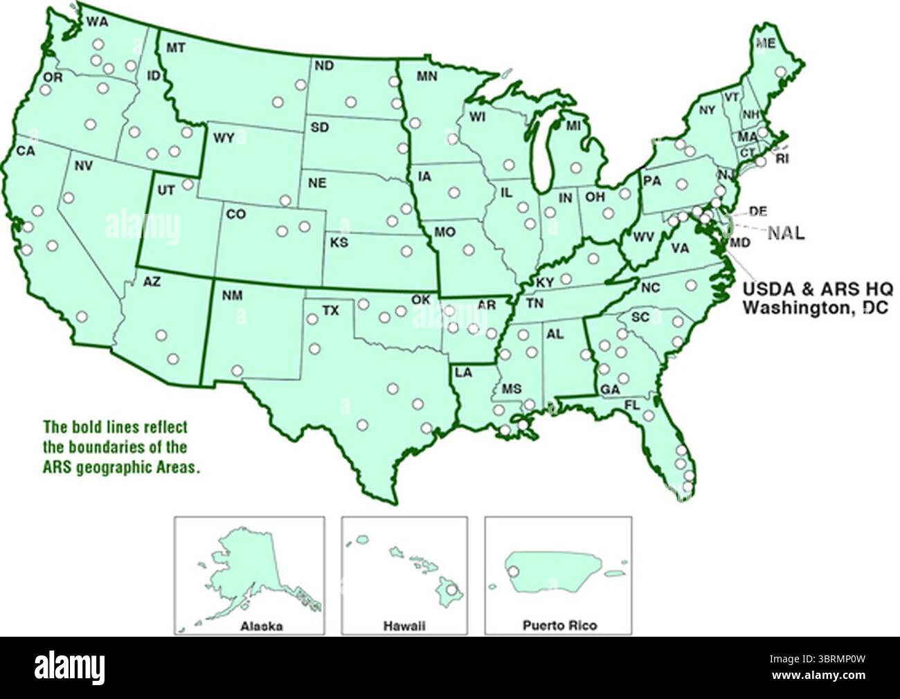 Map of Agricultural Research Service Locations Stock Photo - Alamy