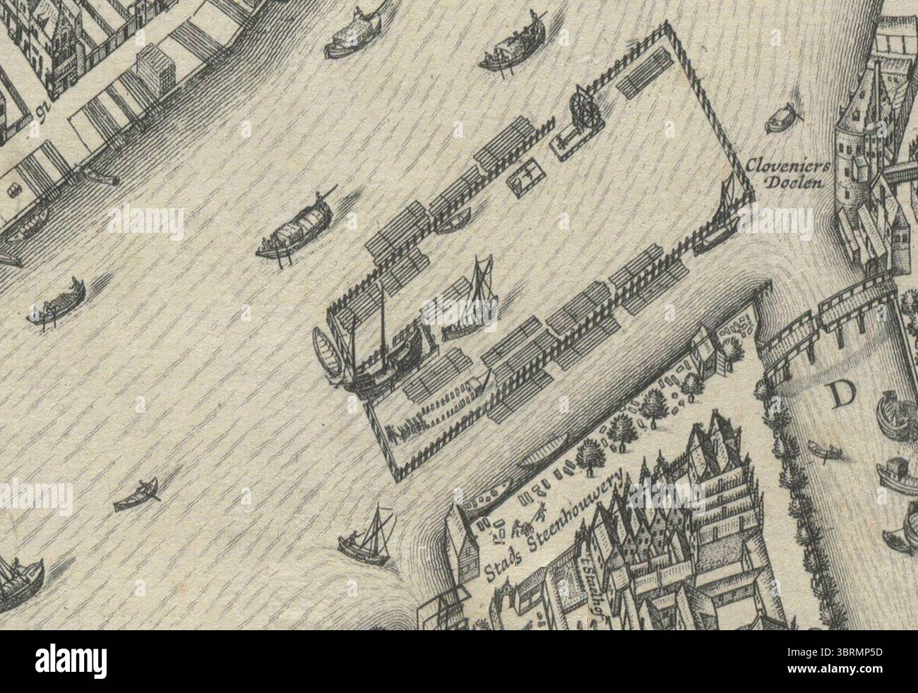 Map of Amsterdam, 1625 Stadsarchief Amsterdam UZFA00002000001 detail ...