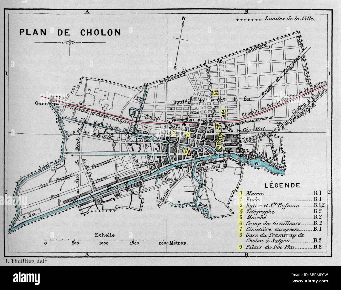 Map of Cho Lon 1893 Stock Photo - Alamy