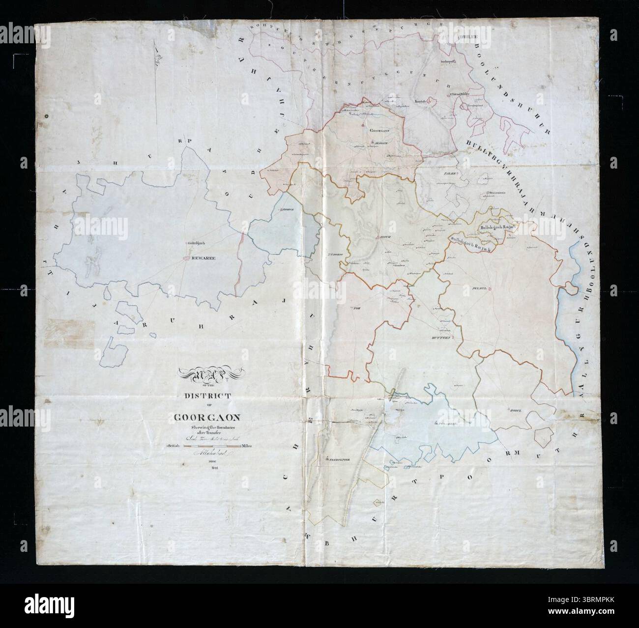Map of Gurgaon District showing the boundaries after transfer, 1841 ...