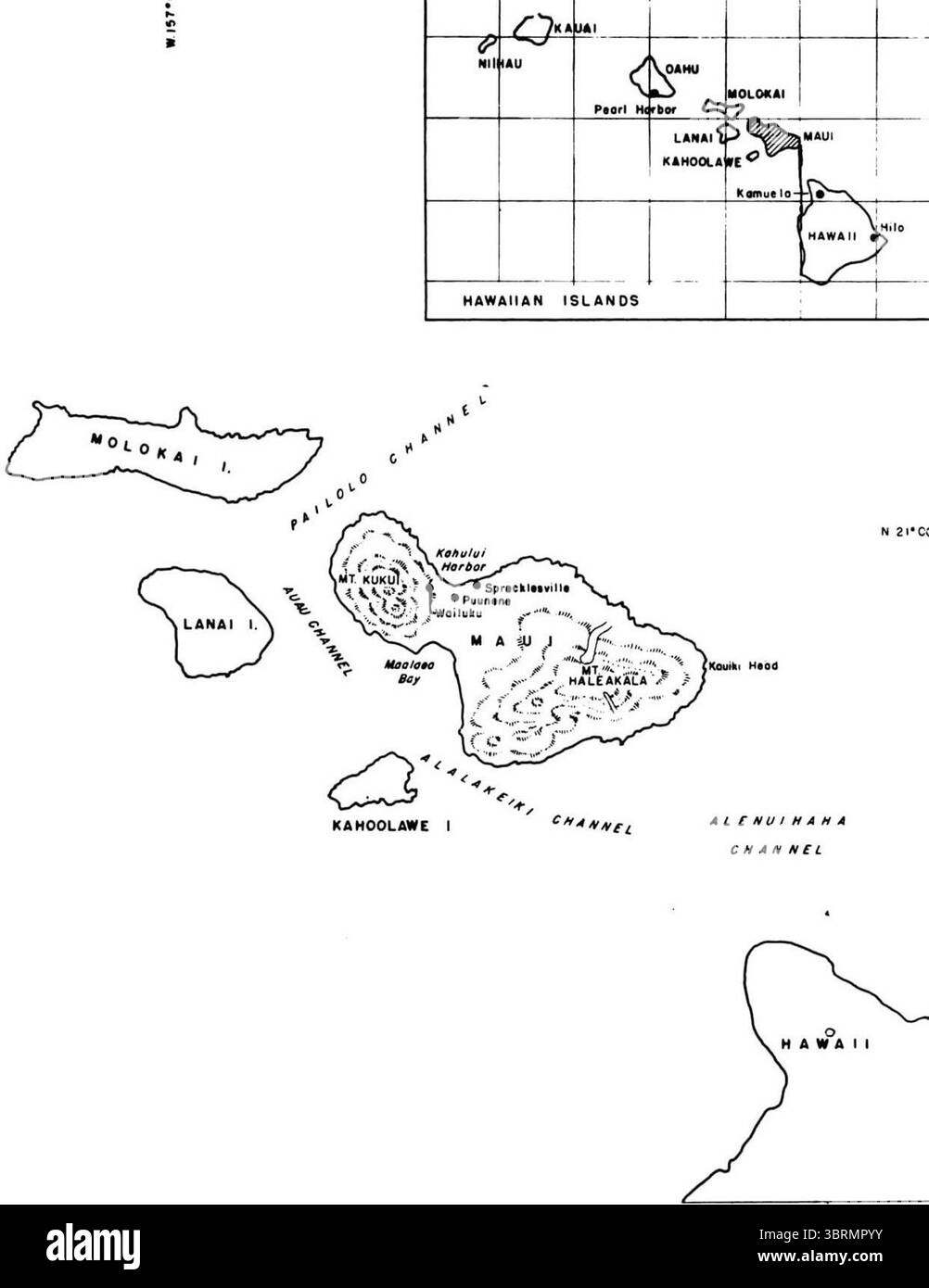 Map of Maui Island Stock Photo - Alamy