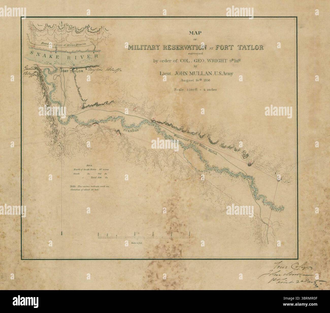 Map of Military Reservation at Fort Taylor Stock Photo - Alamy