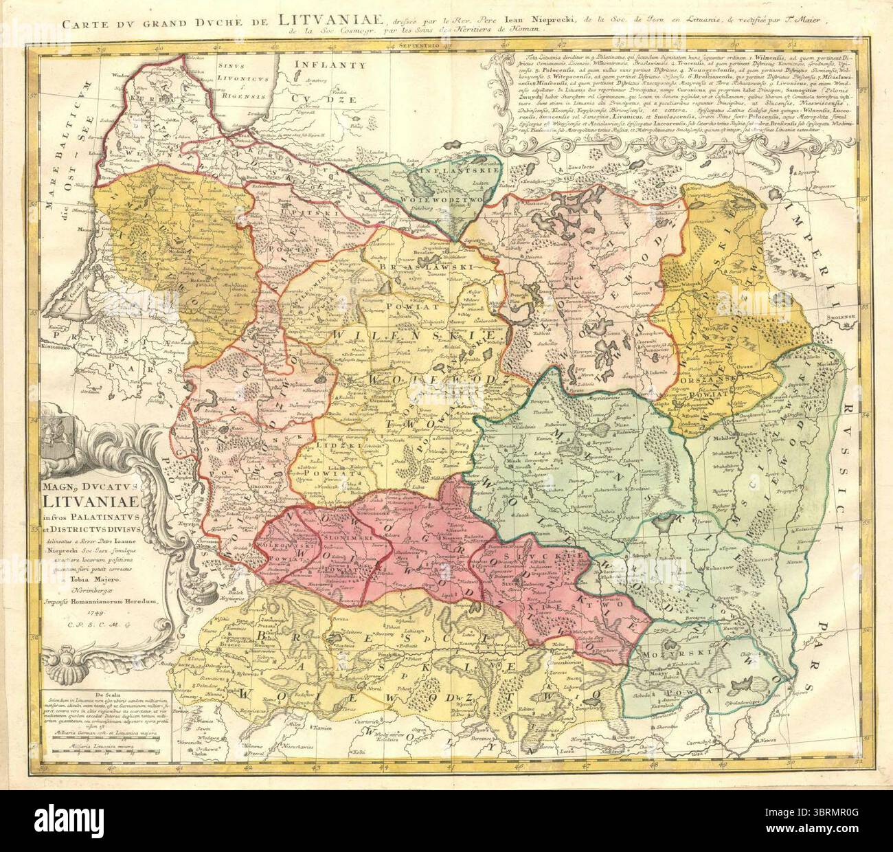 Map of Lithuania divided into counties and districts (cropped Stock ...