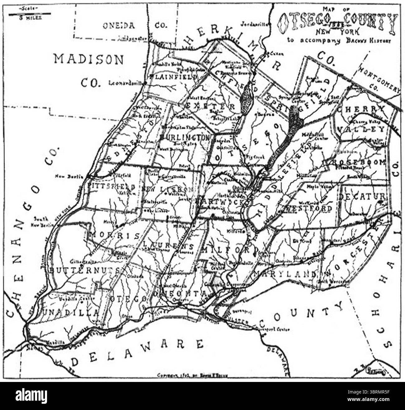 Otsego county map Black and White Stock Photos & Images - Alamy