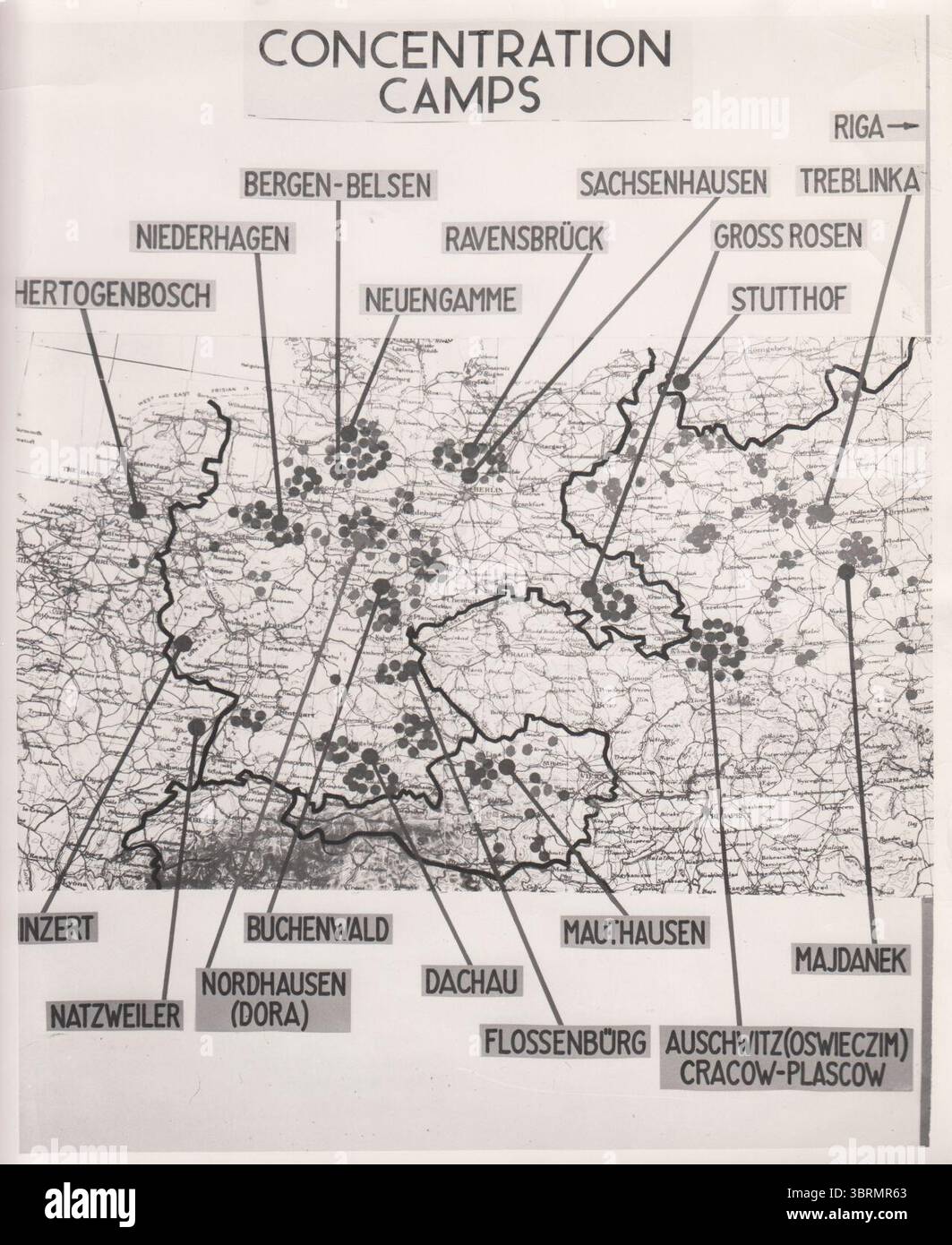 Map of Nazi concentration camps Stock Photo - Alamy