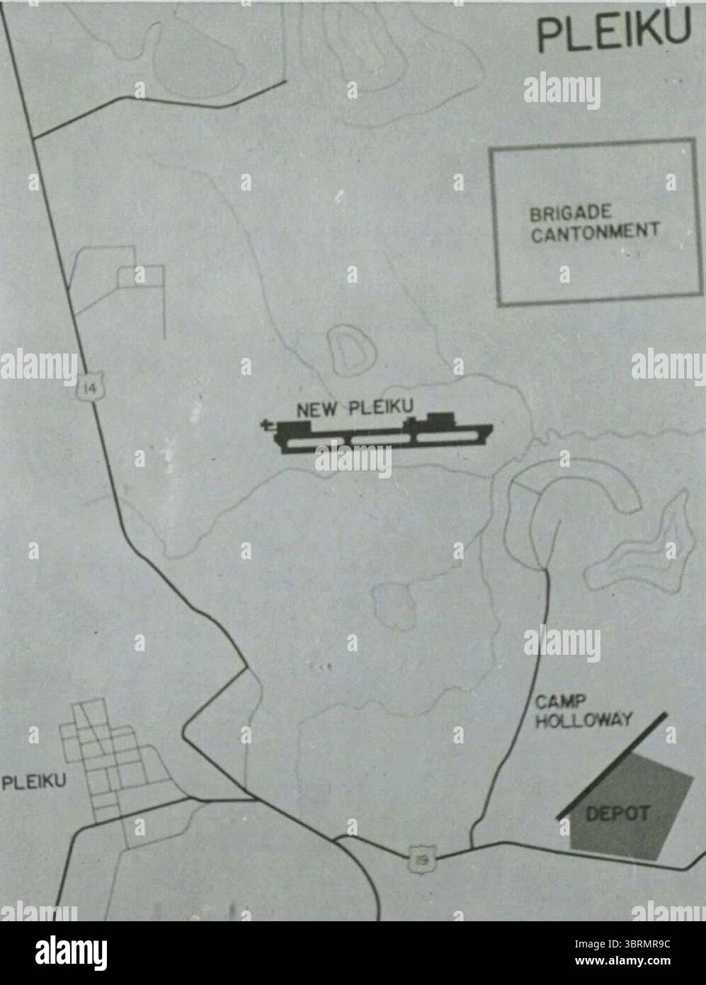 Map of Pleiku military facilities, June 1966 Stock Photo - Alamy