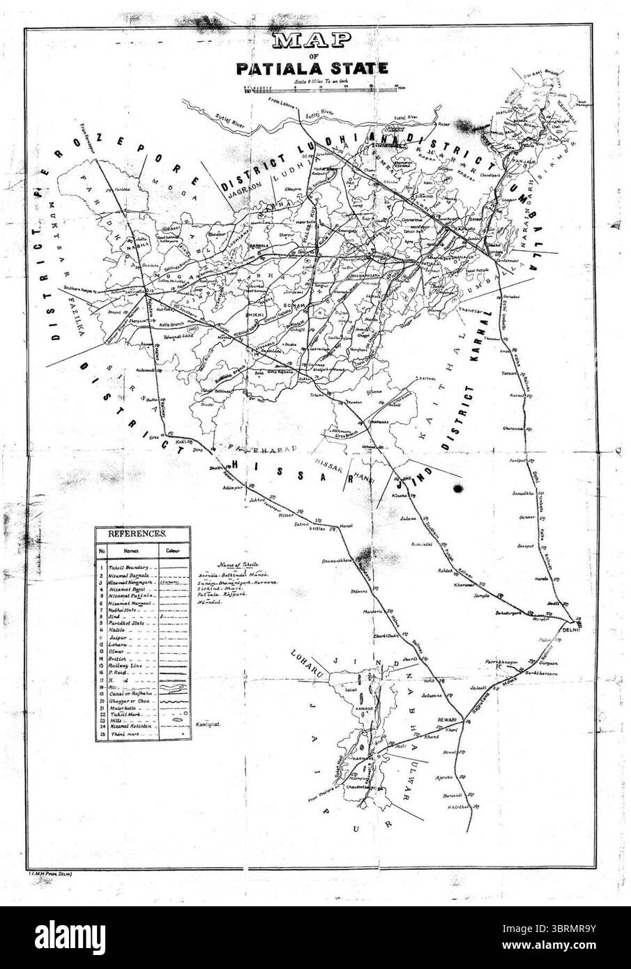 Map of Patiala State Stock Photo - Alamy