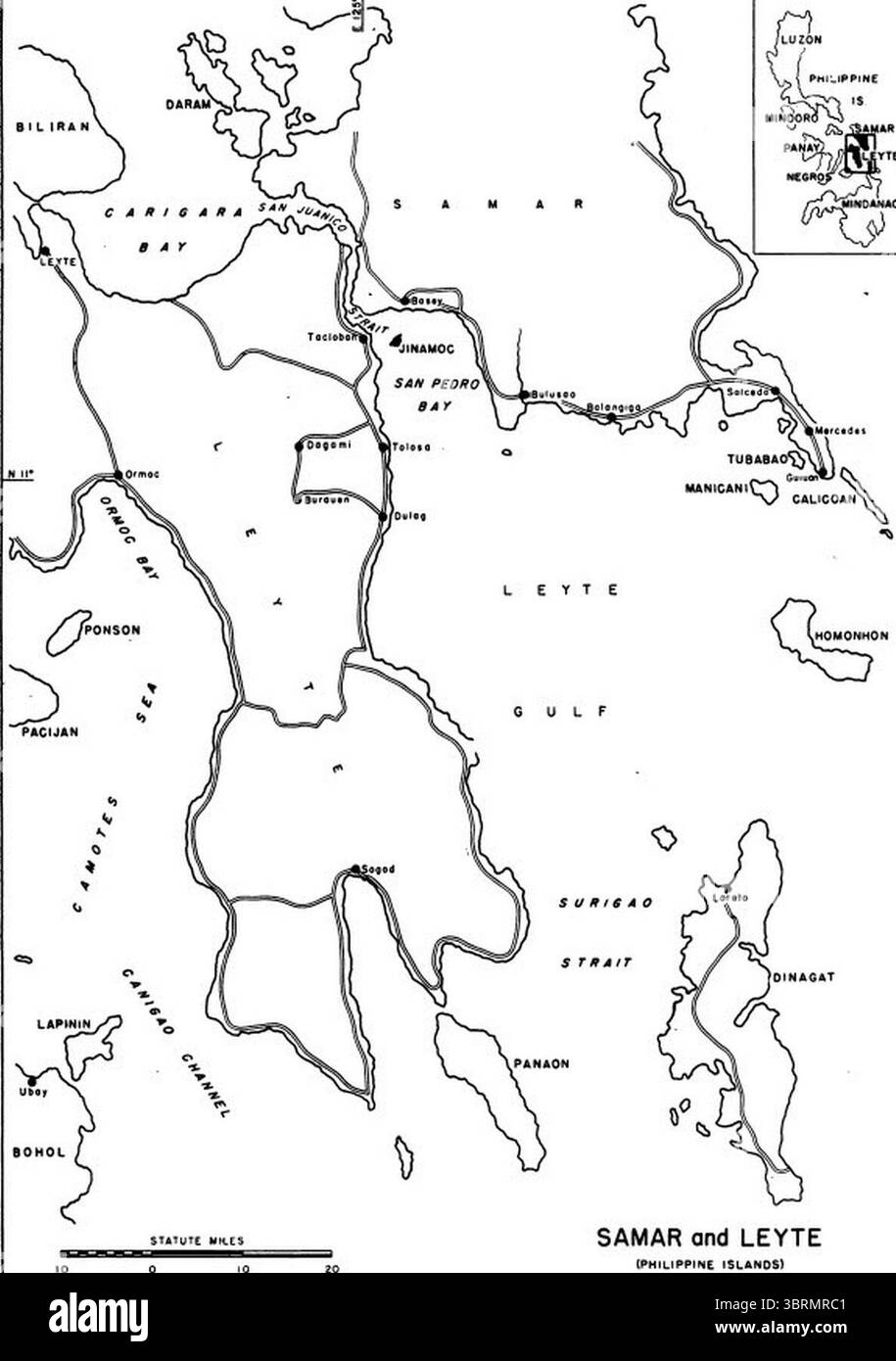 Map of Samar and Leyte Stock Photo - Alamy