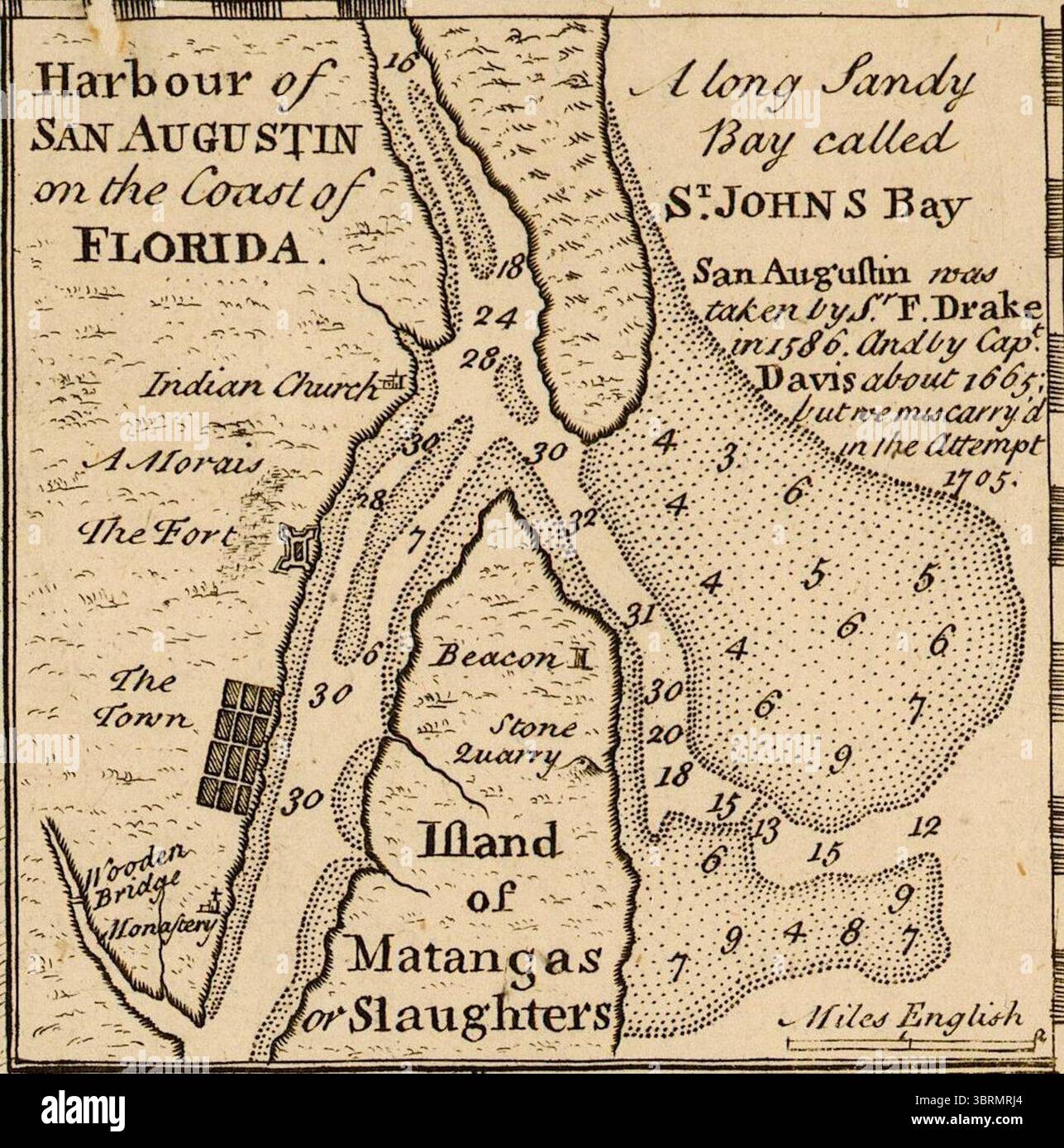 Map of San Augustin during war, 1740 Stock Photo - Alamy