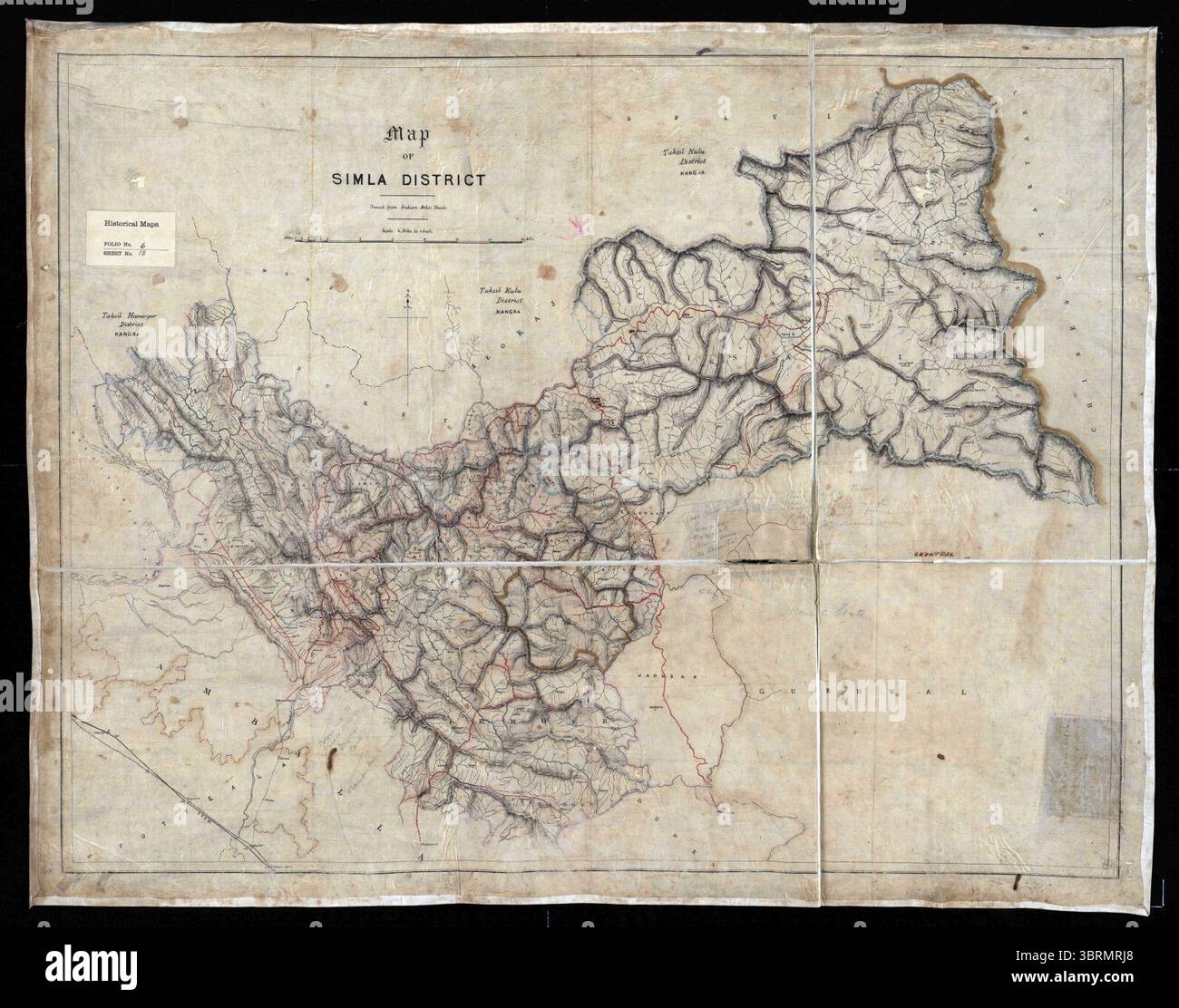Map of Shimla District (F06-18 Stock Photo - Alamy