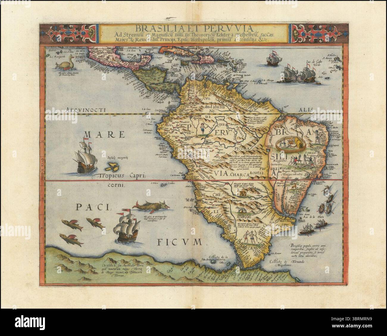 Map of South America, 1593 Stock Photo - Alamy