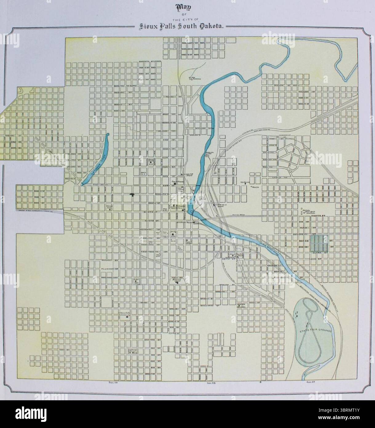 Map of the city of Sioux Falls, South Dakota Stock Photo - Alamy