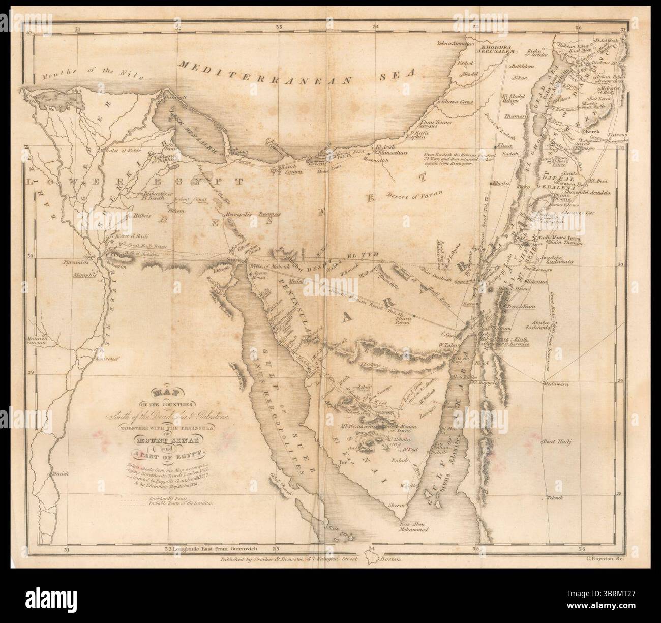 Map of the countries south of the Dead Sea & Palestine. together with ...