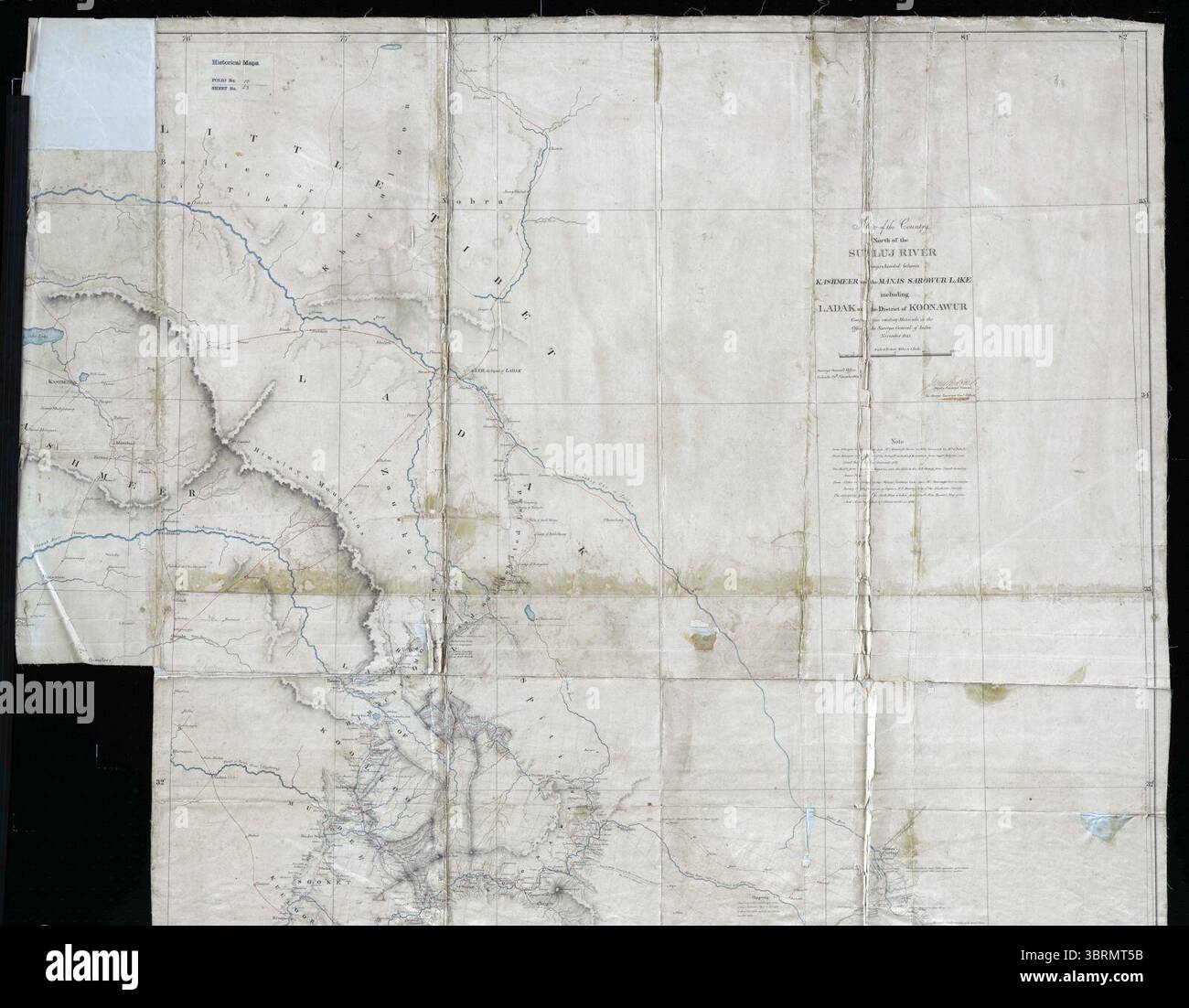 Map of the country north of the Sutlej River comprehended between ...