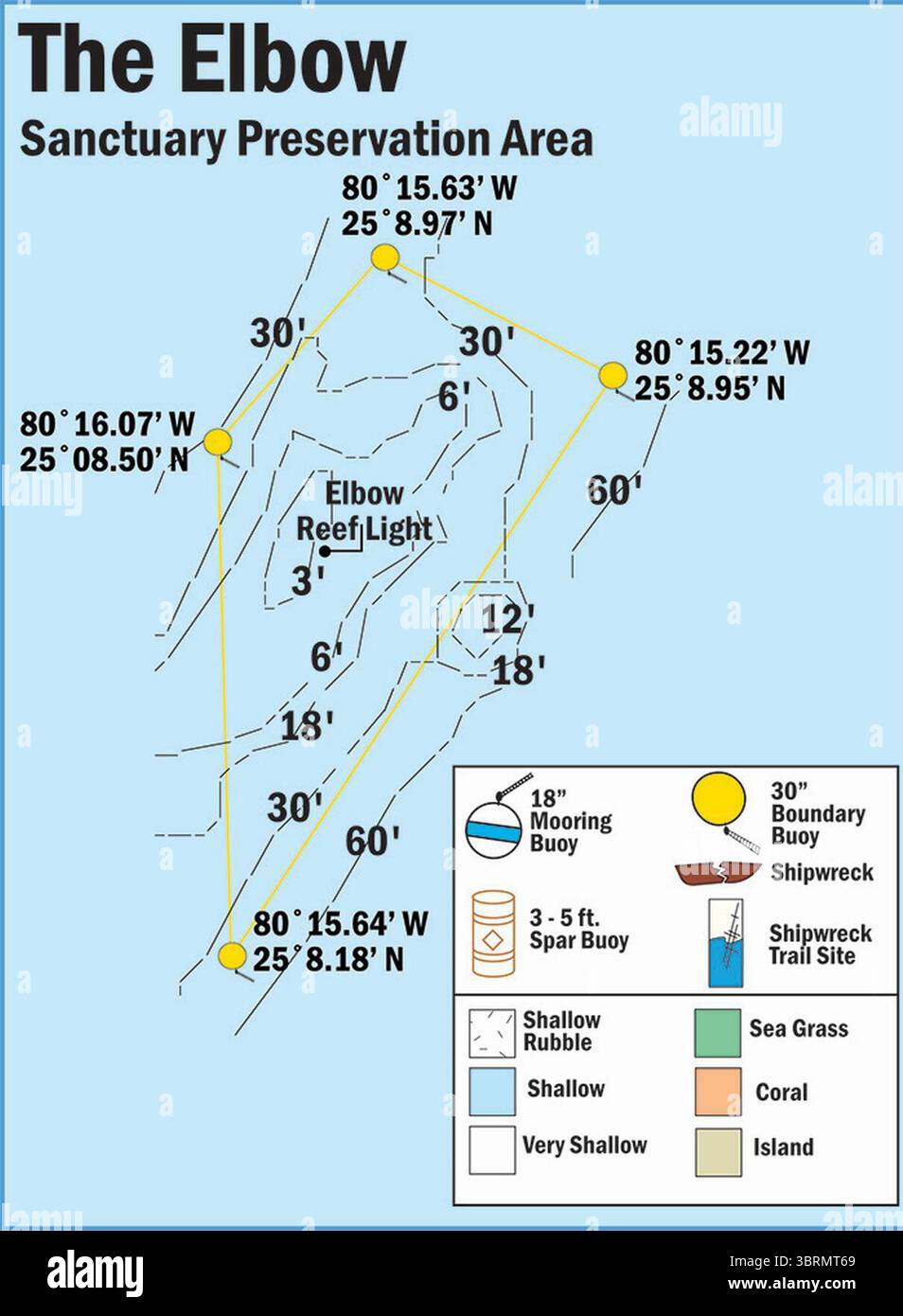Map of the Elbow Sanctuary Preservation Area Stock Photo - Alamy