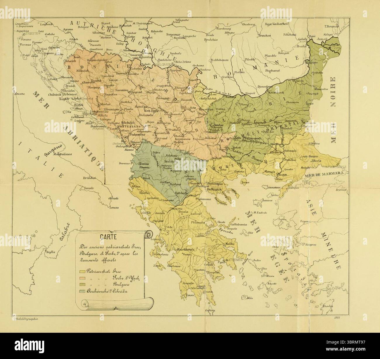 Map of the former patriarchates on the Balkans Stock Photo - Alamy