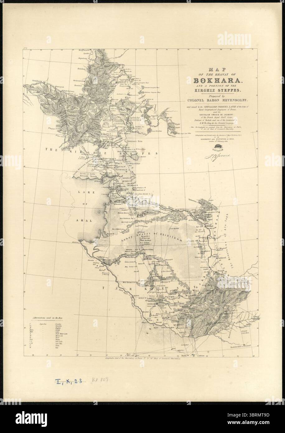 Map of the Khanat of Bokhara and a portion of the Kirghiz steppes ...