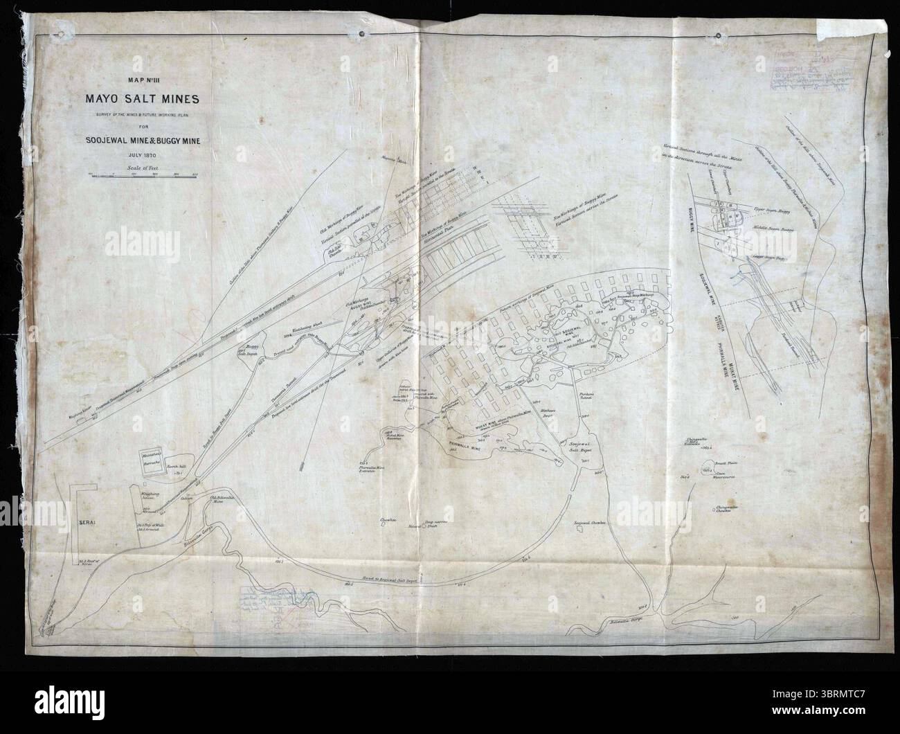 Map of the Mayo Salt Mines (Khewra), survey of the hill in which the ...