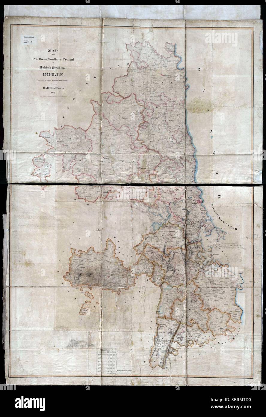 Map of the Northern, Southern, Central, and Rohtak divisions of Delhi ...