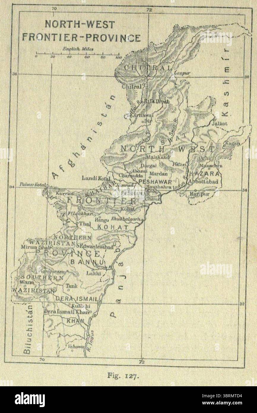 Map of the North-West Frontier Province, British India, published in ...