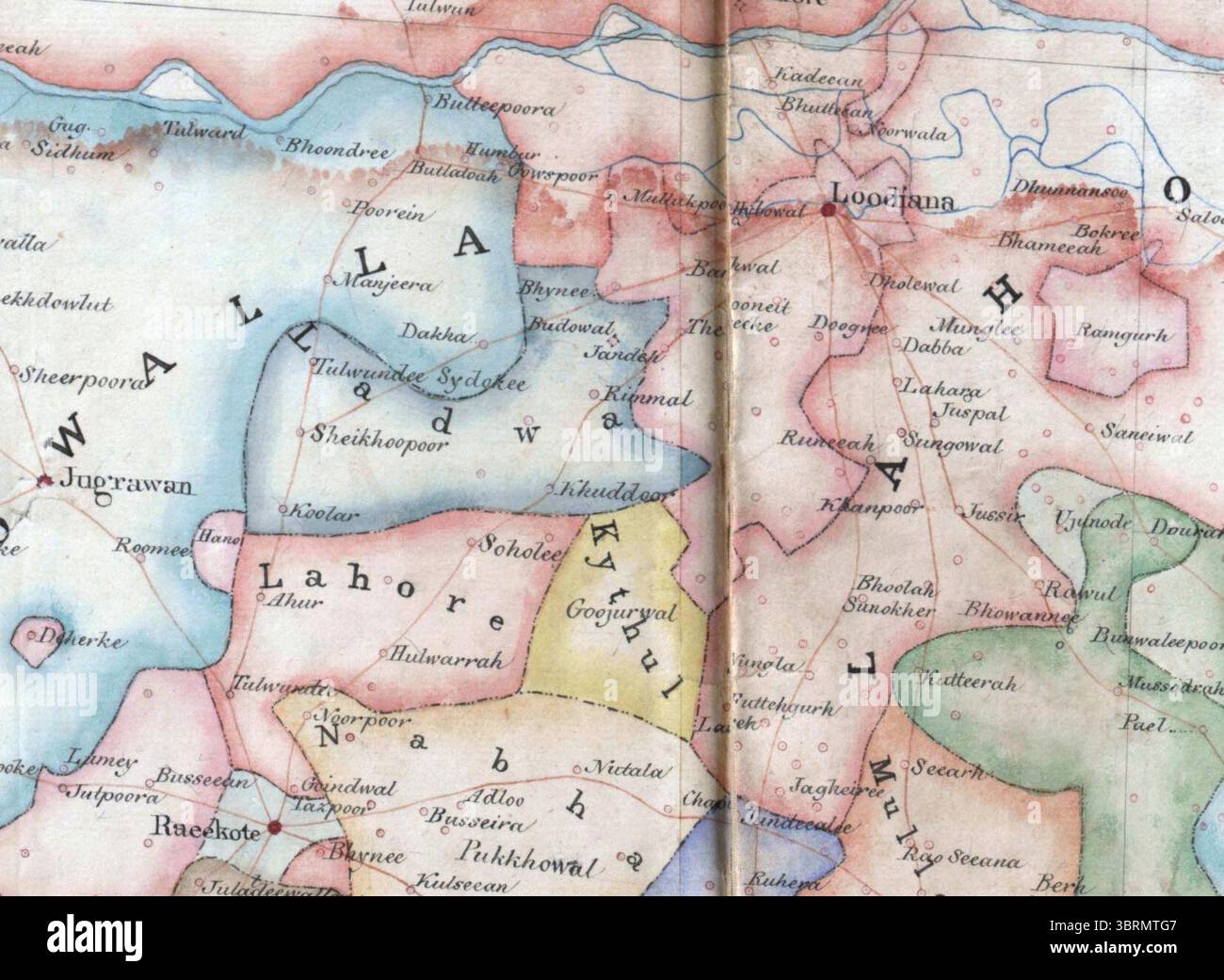 Map of the protected Sikh states exhibiting the possessions of the ...