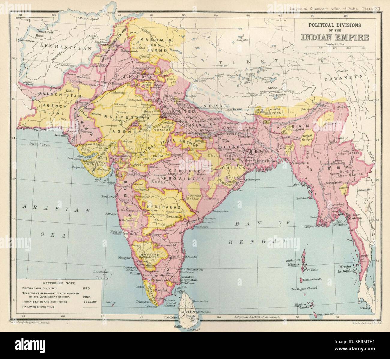 Map of the political divisions of British India, published in the ...