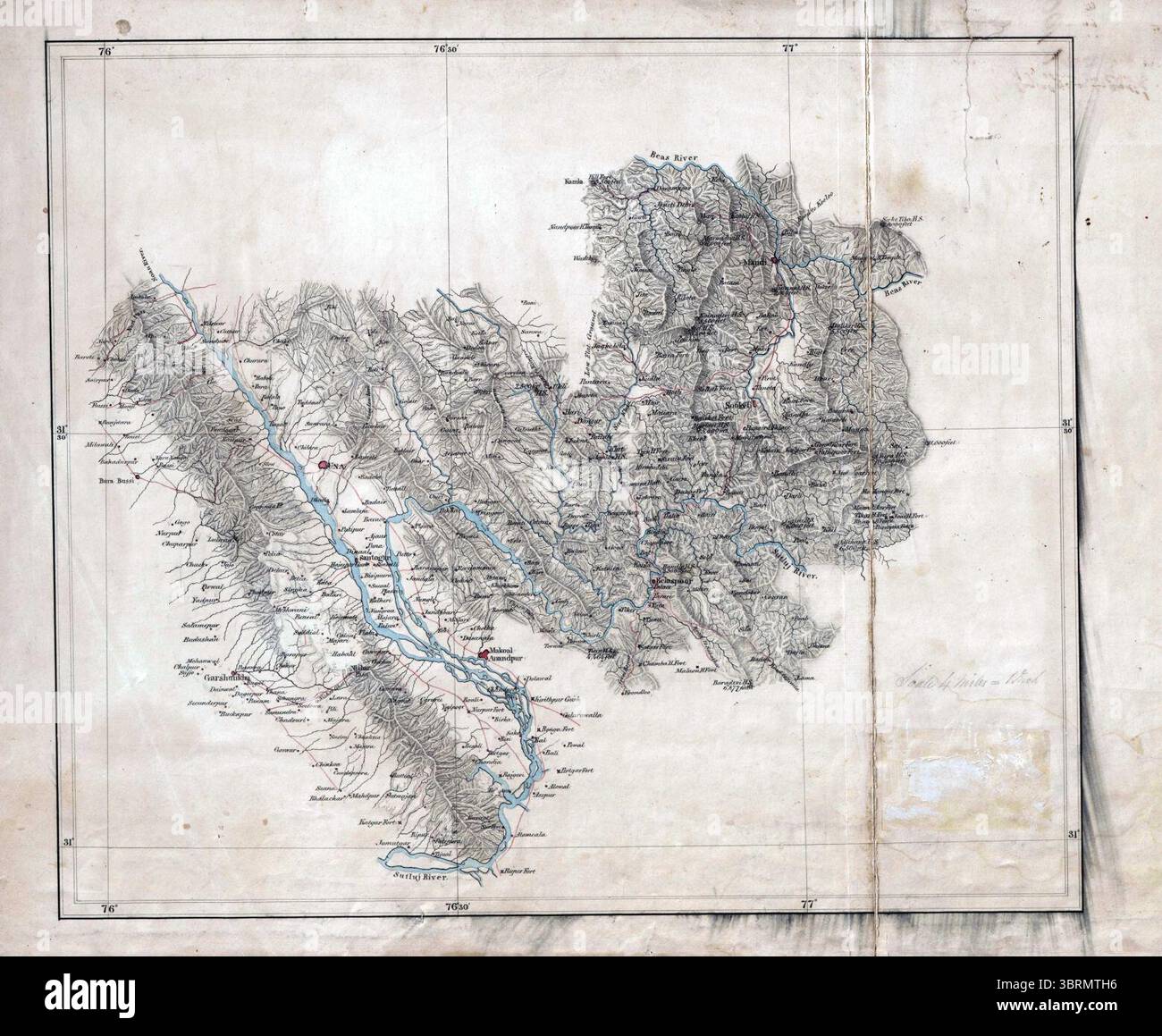 Map of the portion of Hoshiarpur District and native principalities (F ...
