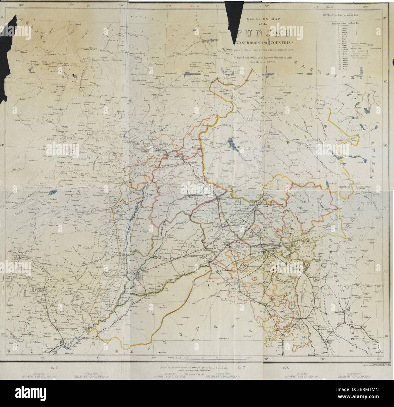 Map of the Punjab Province of British India and surrounding countries ...