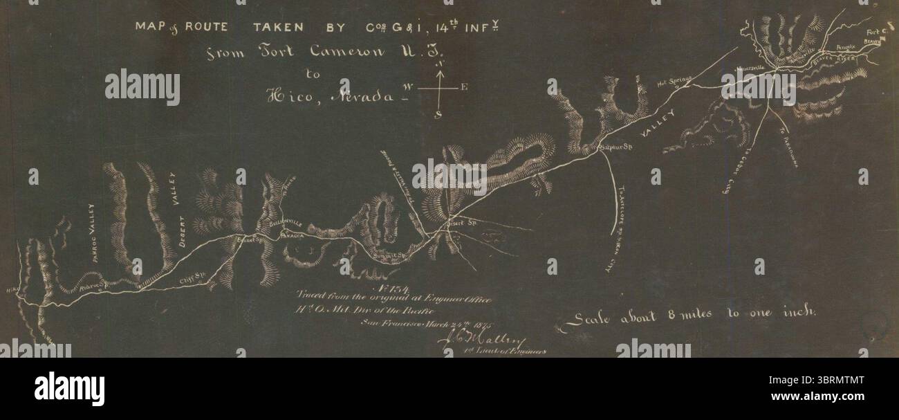 Map of the Route Taken by Companies G and I, 14th Infantry from Fort ...
