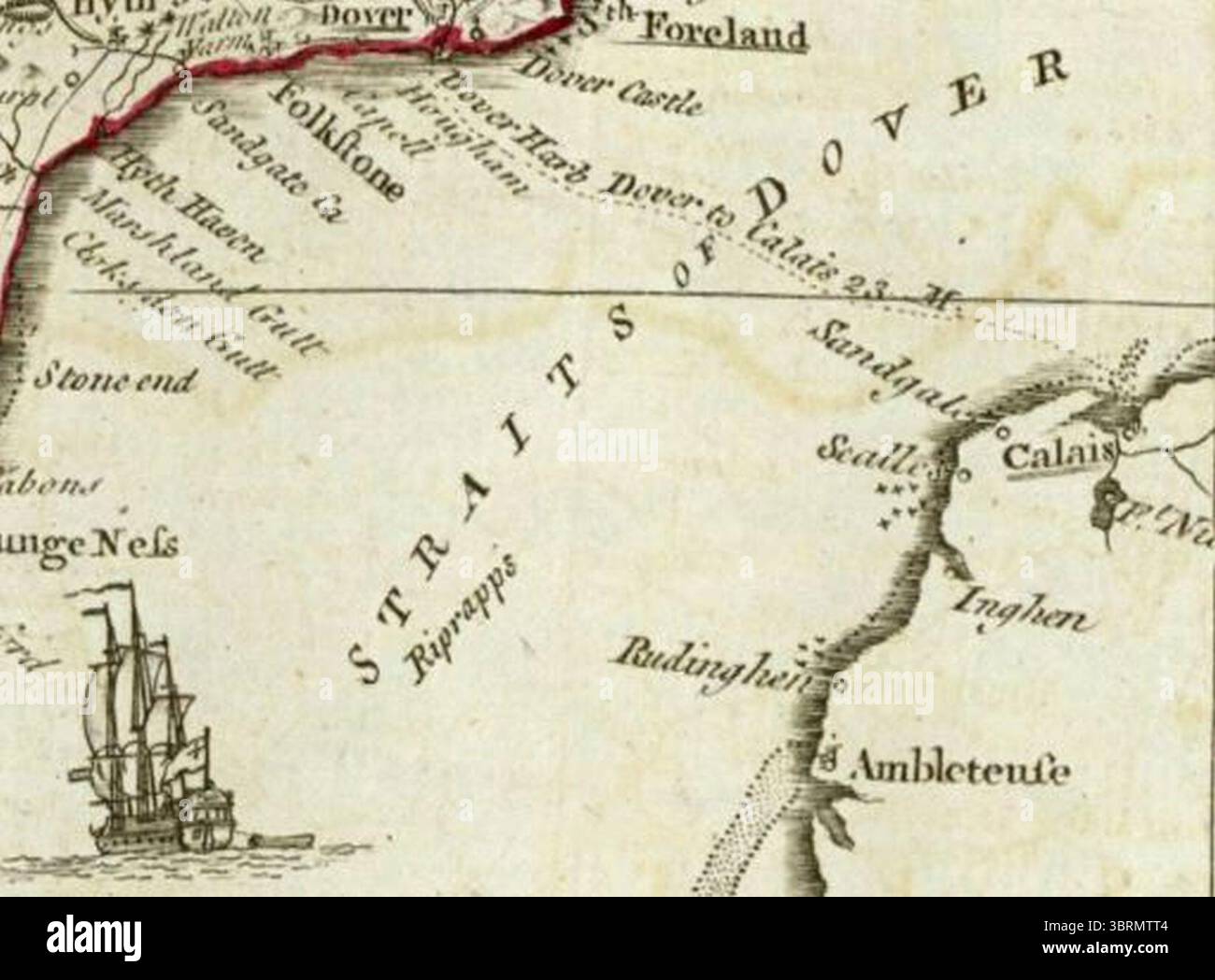 Map of the Straits of Dover Stock Photo - Alamy