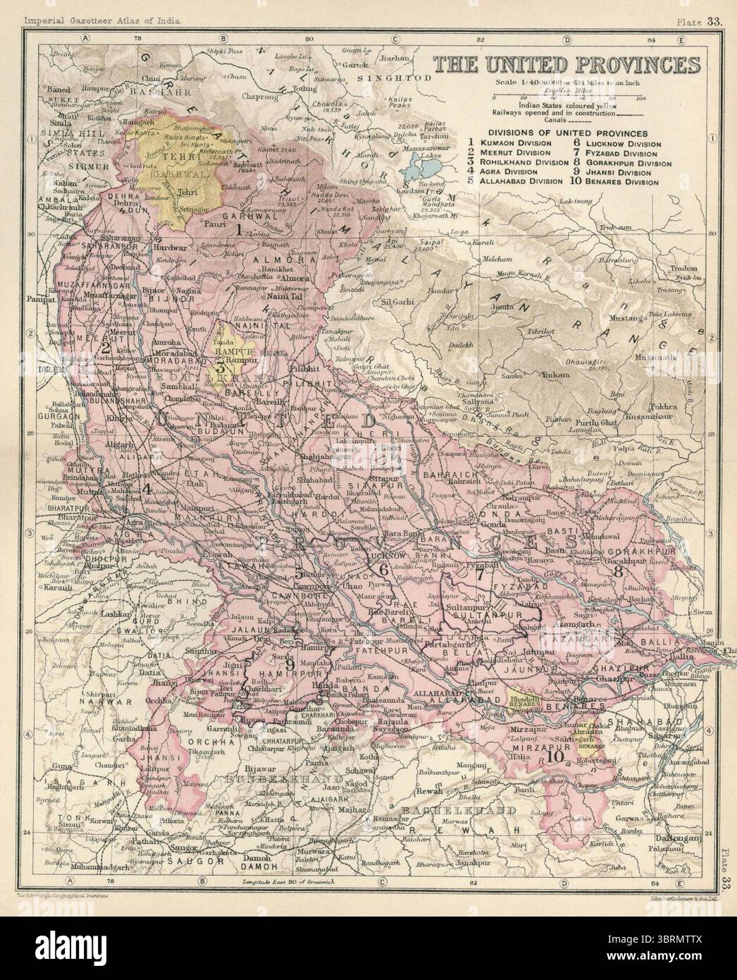 Map of the United Provinces of British India, published in the ...