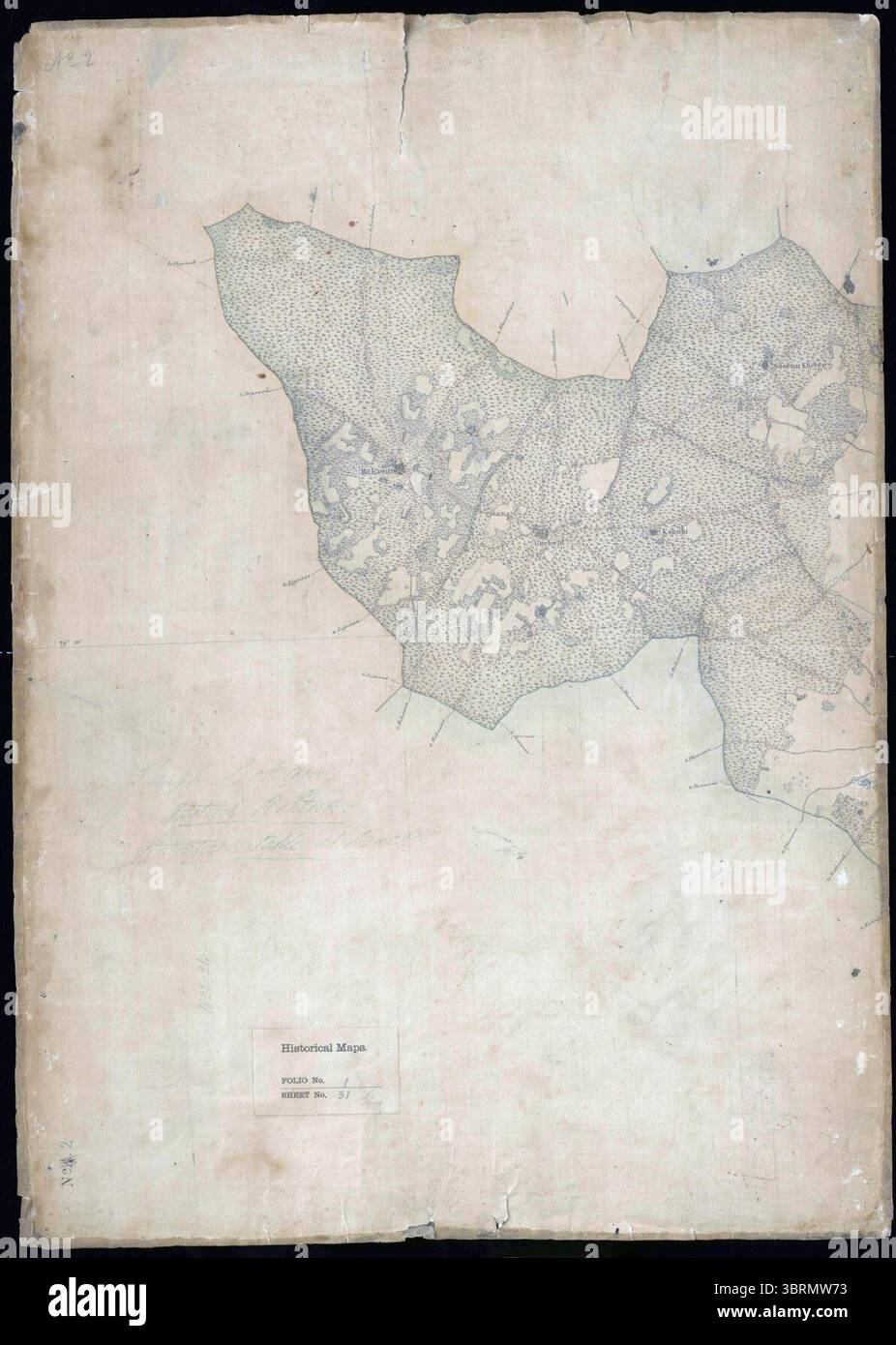 Map of villages in Delhi Territory with general statistical table of ...