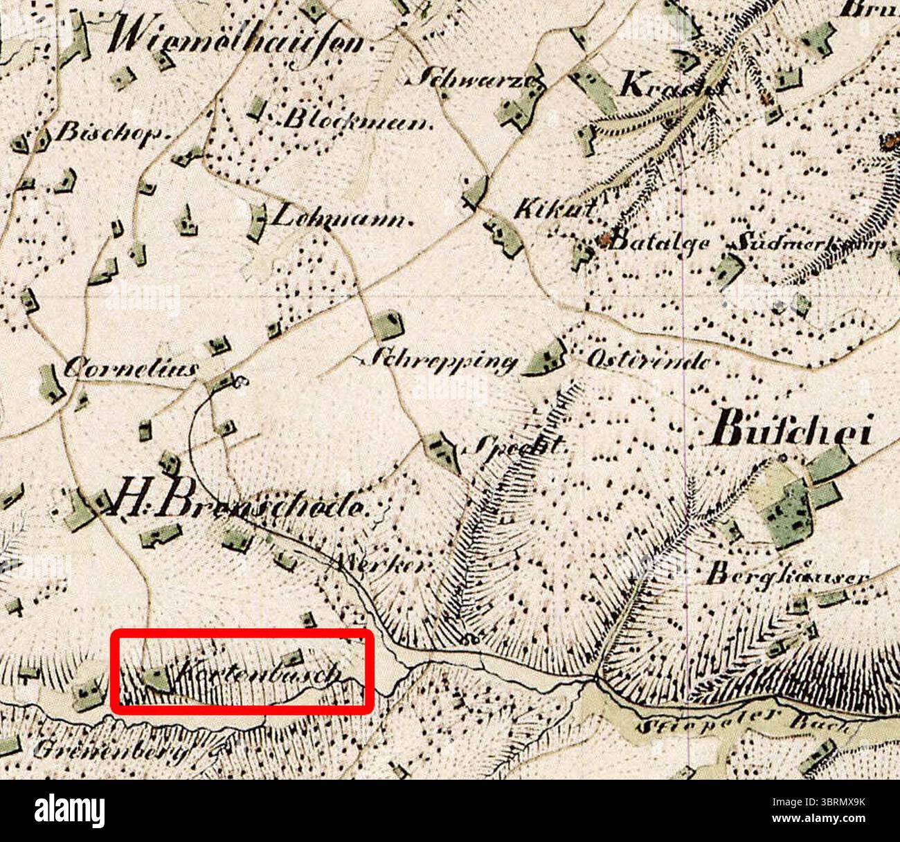 Maps by Royal Prussian Land Survey, Bochum 1840 - Part of (Bochum ...