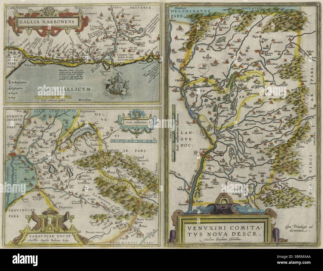 Maps of Narbonne, of Savoie, and of the Comtat Venaissin by Abraham ...