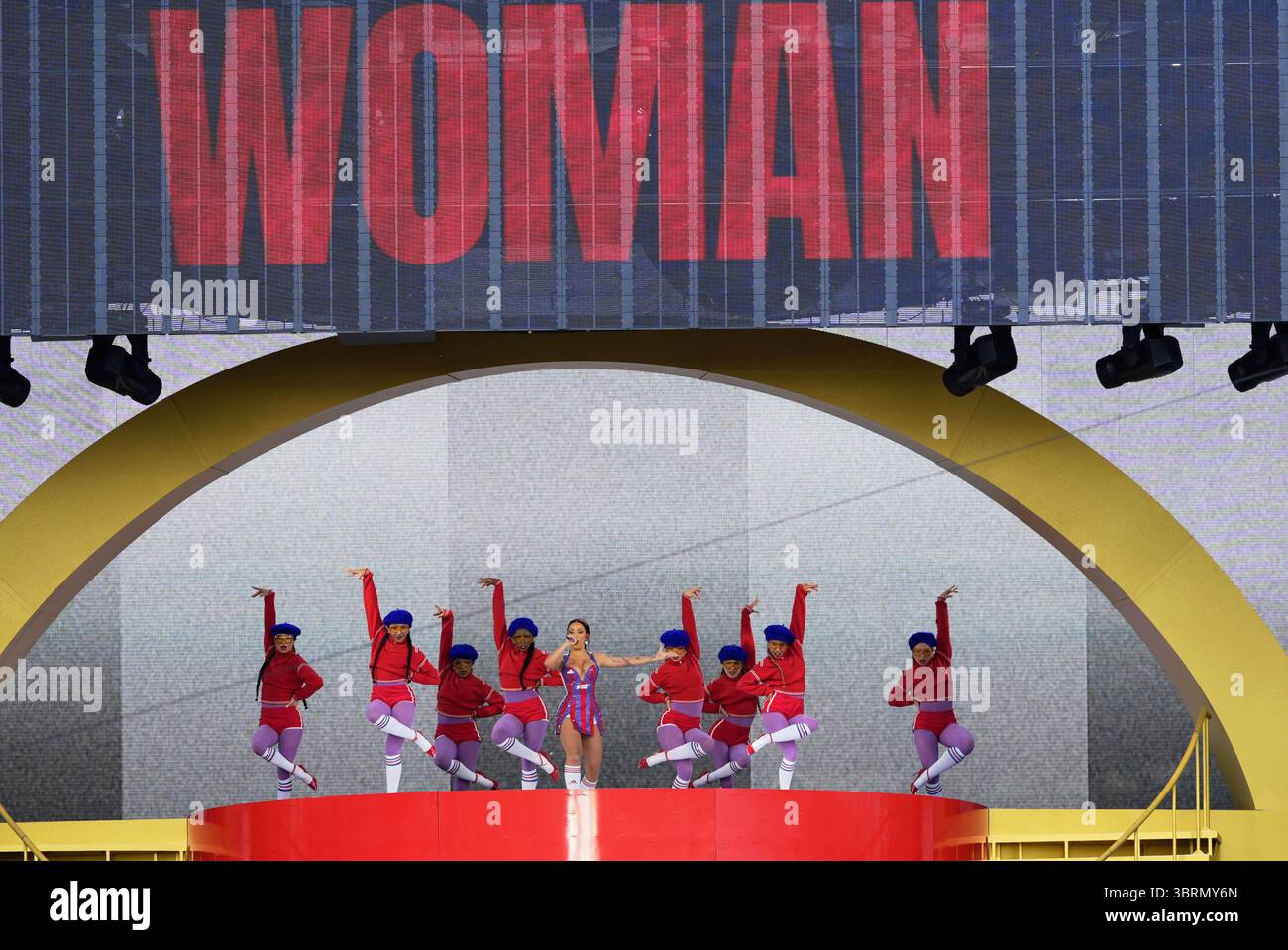 Rapper Doja Cat performs at the half time during the Club World Cup ...