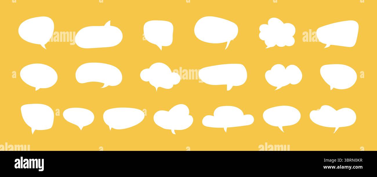 Speech bubbles for text. Message balloons, stickers, social media chat ...