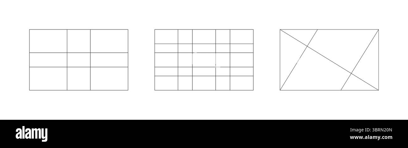 Set of golden ratio templates. Method golden section design elements ...