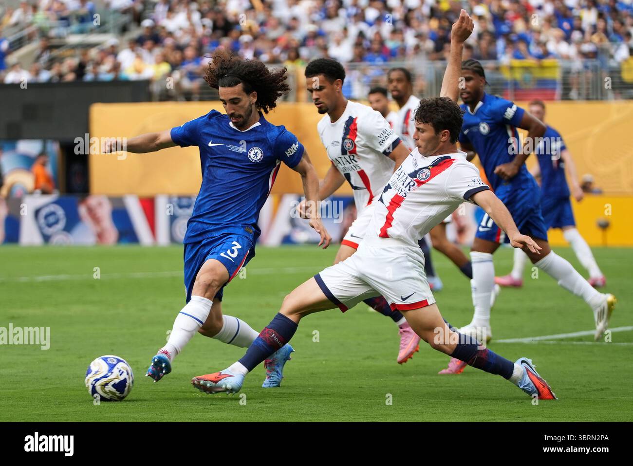 Chelsea's Marc Cucurella and Paris Saint-Germain's Joao Neves vie for ...