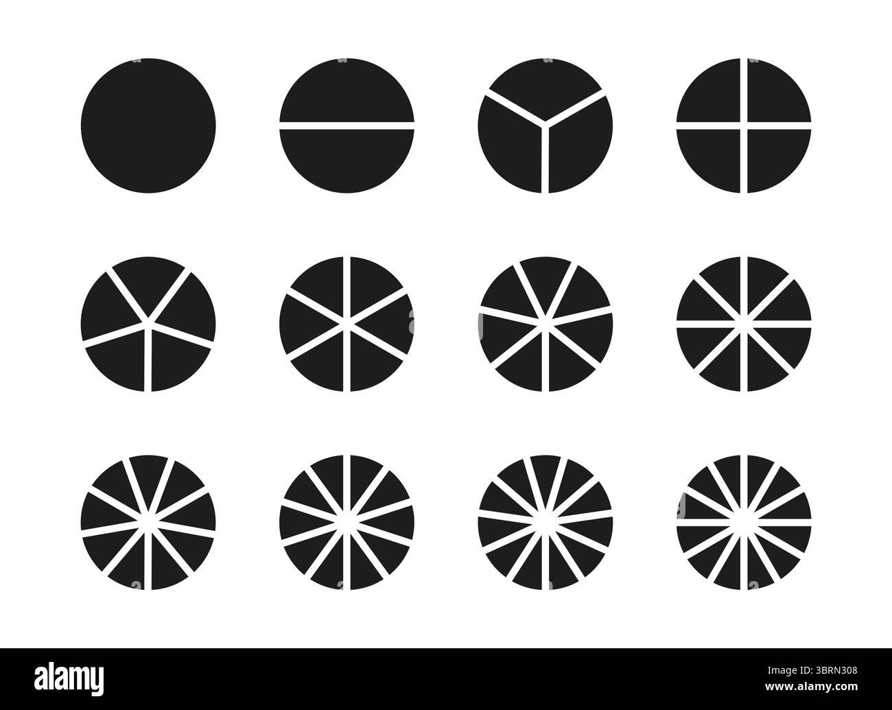 Circle division from equal Stock Vector Images - Alamy