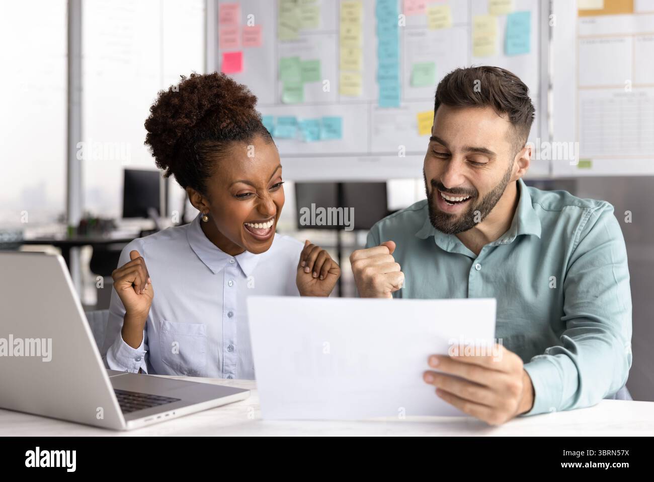 Excited businessman celebrating results success hi-res stock ...