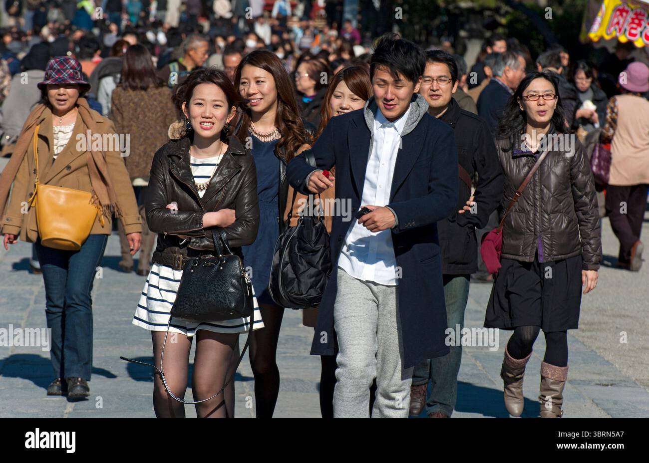 Group of typical middle-aged Japanese people including Japanese couples ...