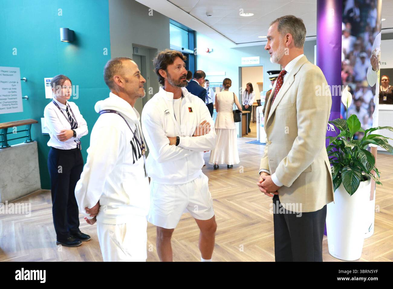 King Felipe VI of Spain in the Royal Box on Centre Court Wimbledon ...