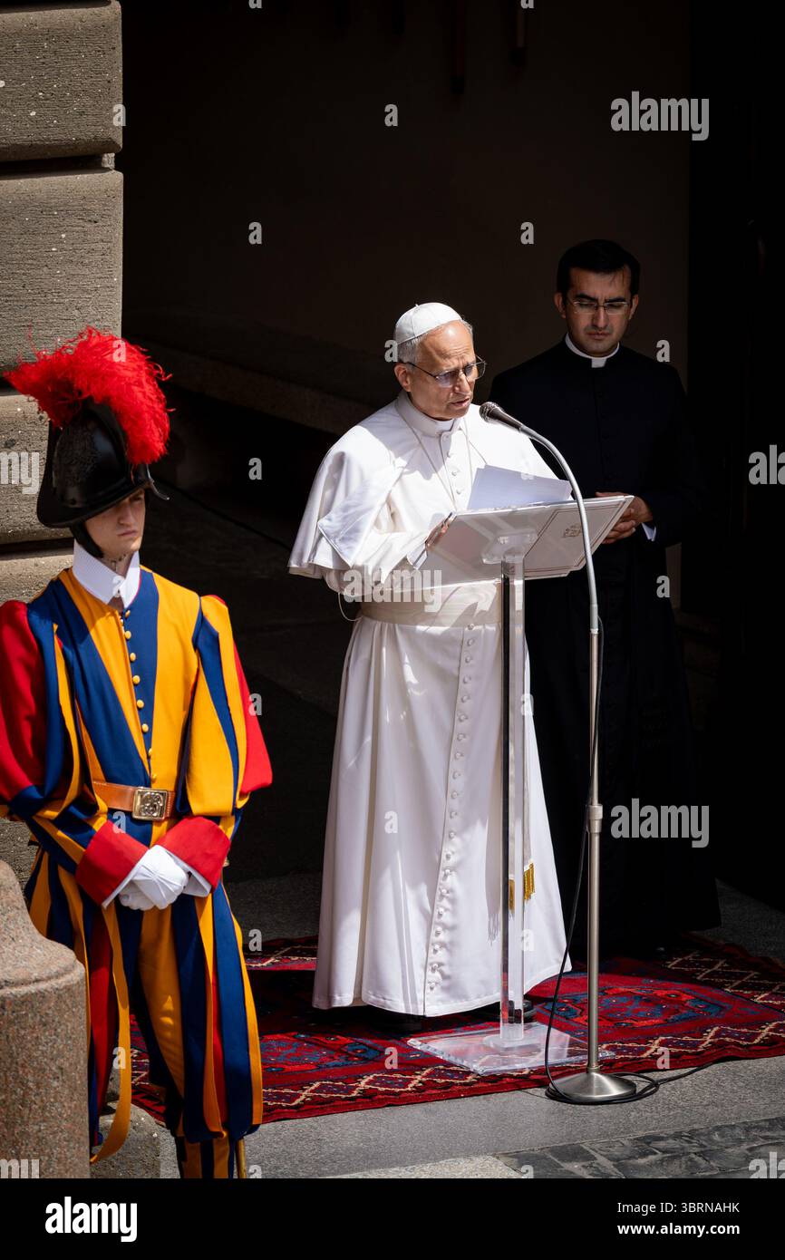 Castel Gandolfo, Italy. 13th July, 2025. Pope Leo XIV delivers the ...