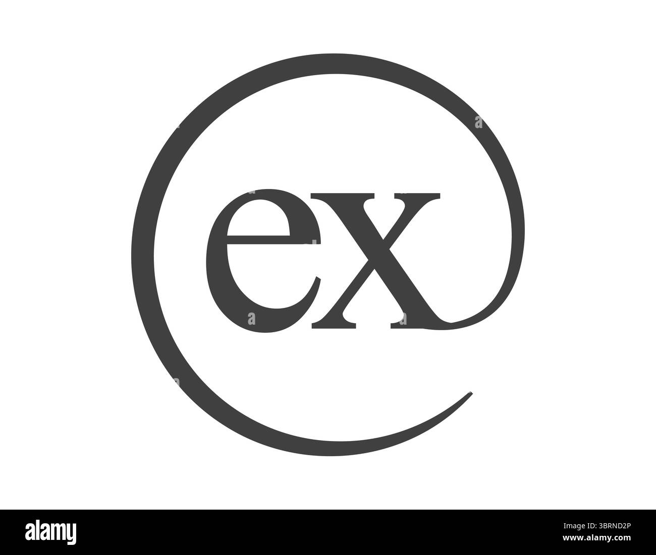 EX logo from two letter with circle shape email sign style. E and X ...